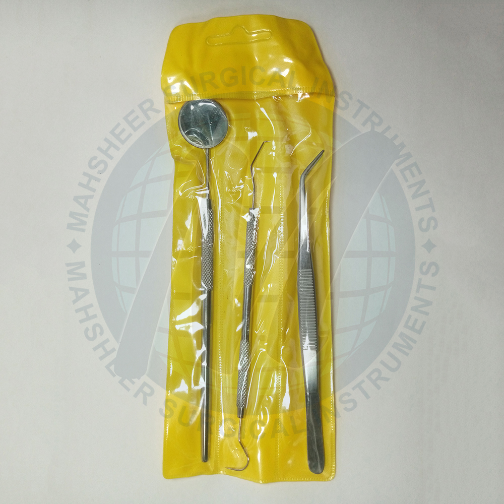 Dental Examination Set | Dental Probe, Mirror & Tweezer | MSI